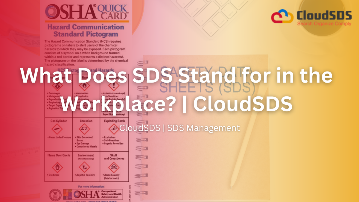 What Does SDS Stand for in the Workplace? | CloudSDS