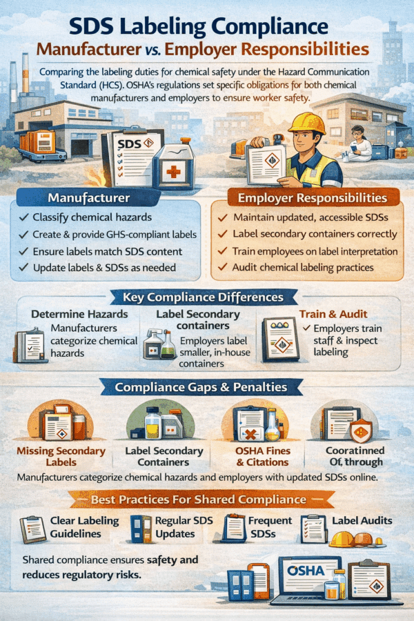 SDS Labeling Rules for Manufacturers vs. Employers